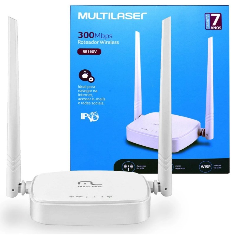 ROTEADOR WIRELESS N 300 MBPS MULTILASER RE160V
