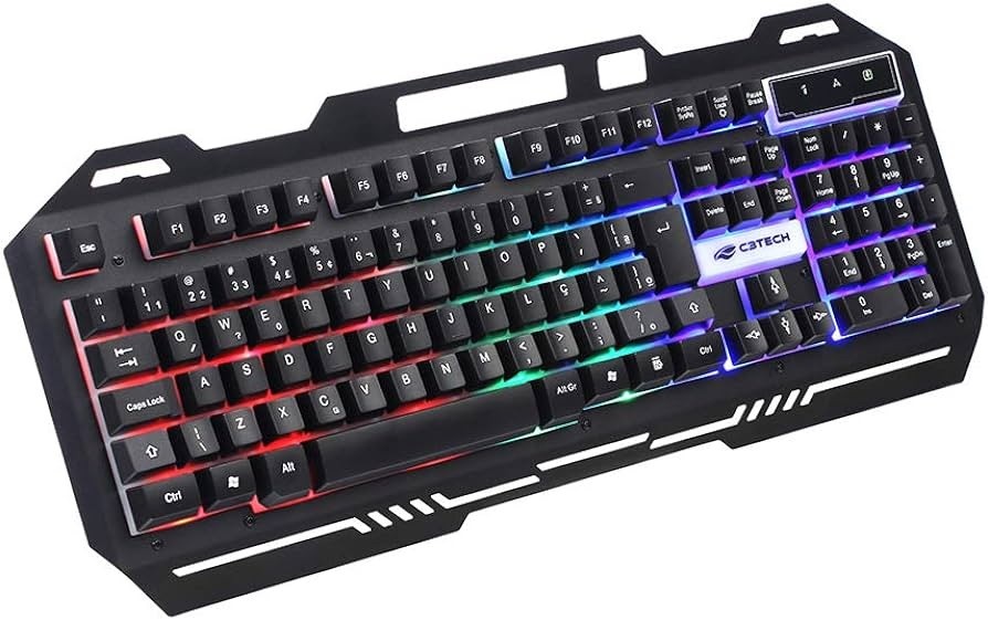 TECLADO GAMER USB LED RGB PRETO C3 TECH KG-40BK